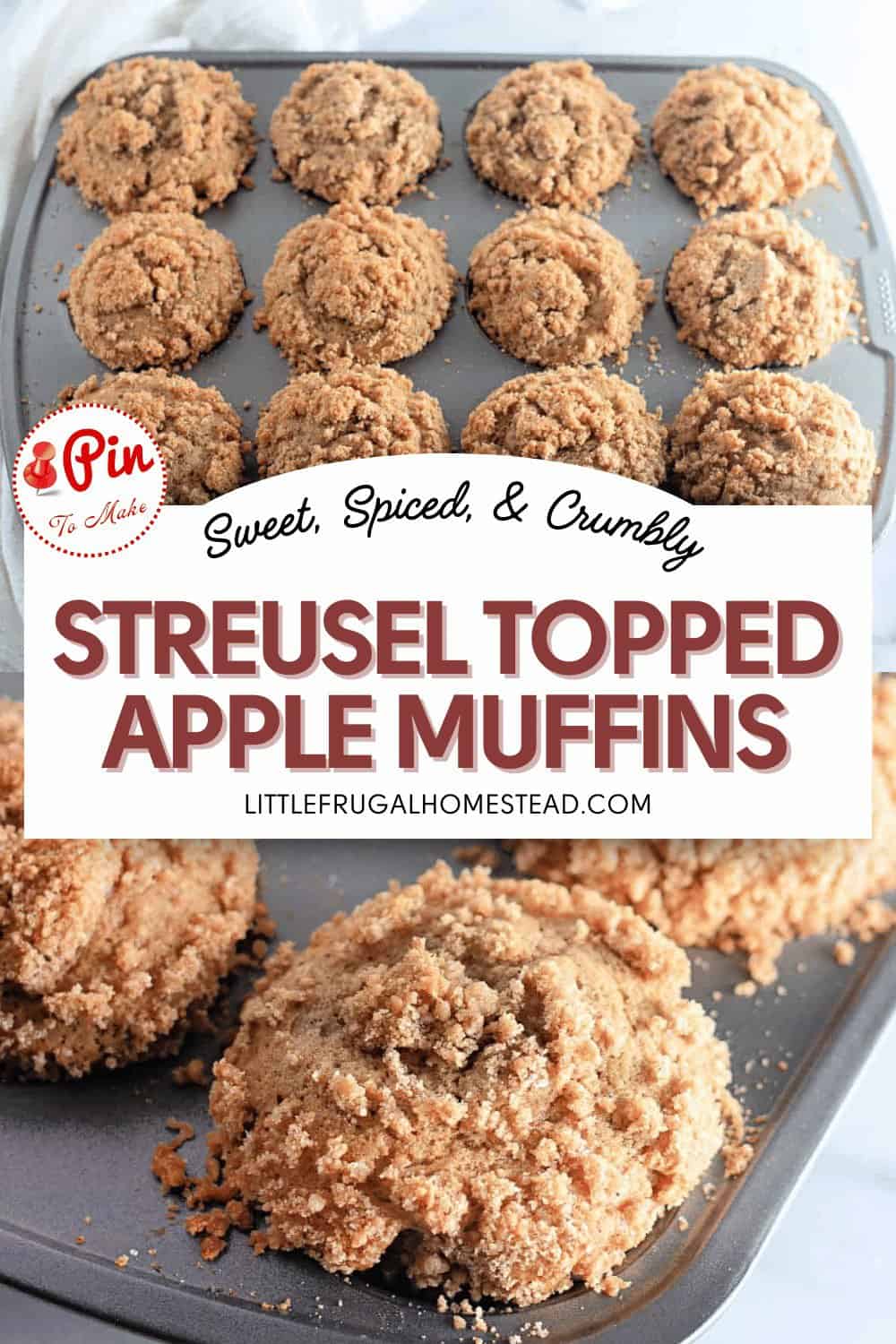 Streusel Topped Apple Muffins - Little Frugal Homestead