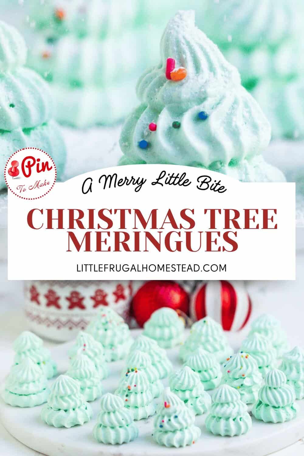 Christmas Tree Meringues - Little Frugal Homestead