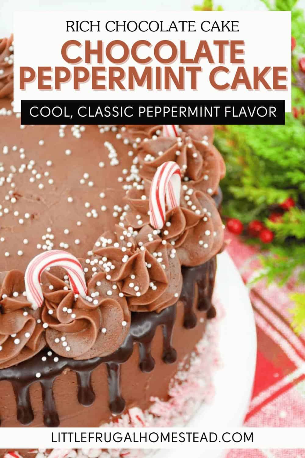 Chocolate Peppermint Cake - Little Frugal Homestead